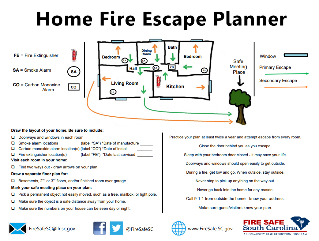 Home Escape Plan – Clarendon County Fire Rescue